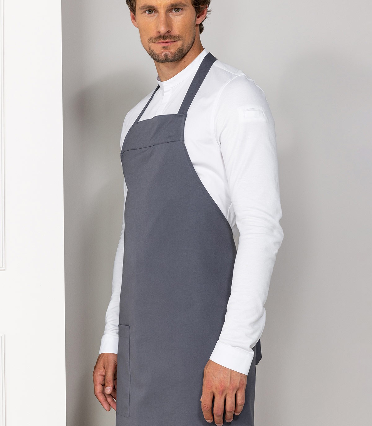 Le Nouveau Chef Ποδιά Σεφ Ολόσωμη Nimbus Grey με Αυξομ. Peter